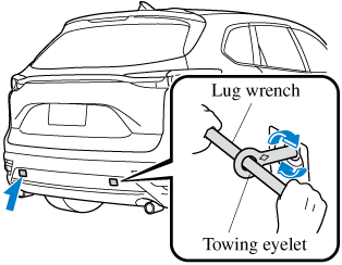 Hook the towing rope to the towing eyelet.