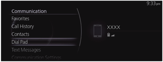 Input the telephone number using the dial pad.