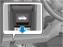 Insert your hand into the hood opening, slide the latch lever in the ...