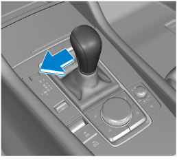 To change to manual shift mode, shift the lever from D to M.