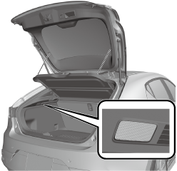 The luggage compartment lights turn on.