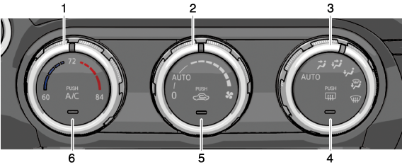 Temperature control dial