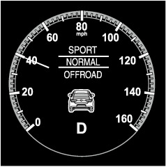 When the drive mode is set, the display in the instrument cluster changes.