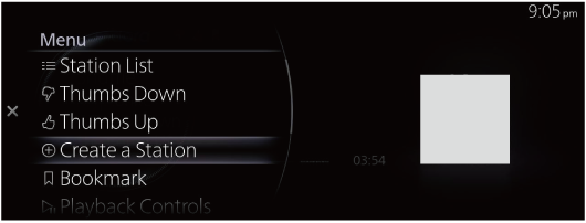 Select the menu and create a new radio station.